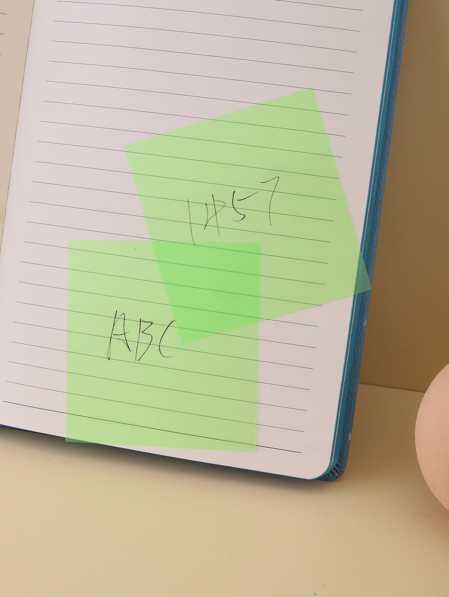 50 Sheets Of Fluorescent Green Translucent Note Notes Note Pad Self ...