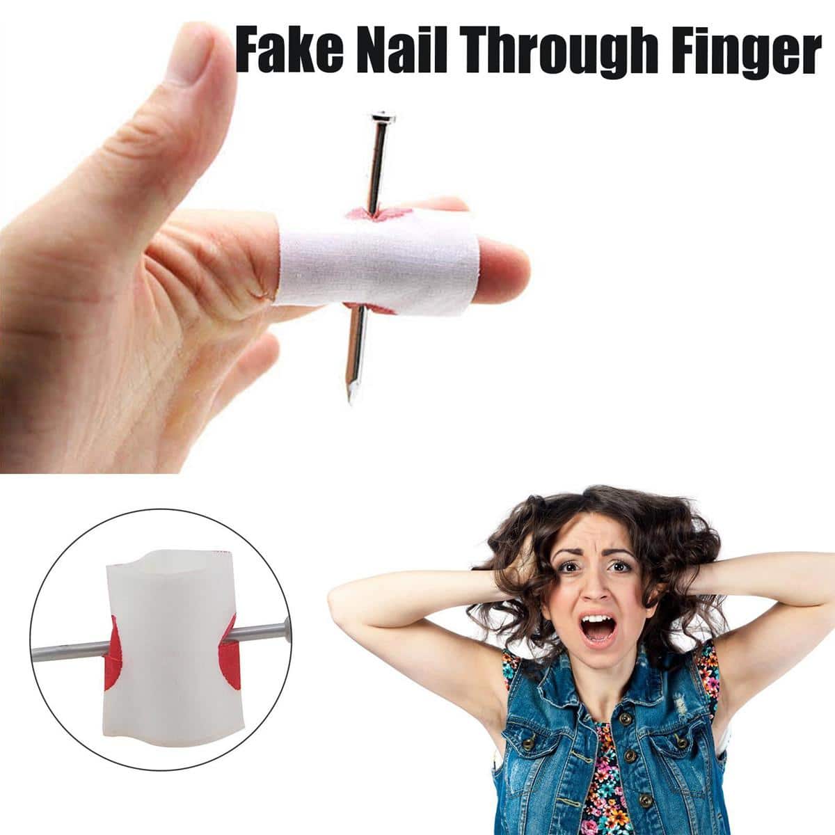 1pc Nail Through Finger Trick Toy, Magic Prank Toy | SHEIN USA