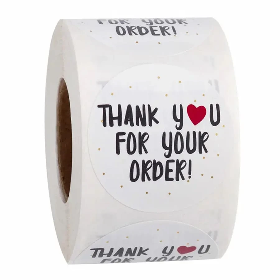 500pcs/roll Heart-shaped Thank You Stickers - Perfect For Office ...