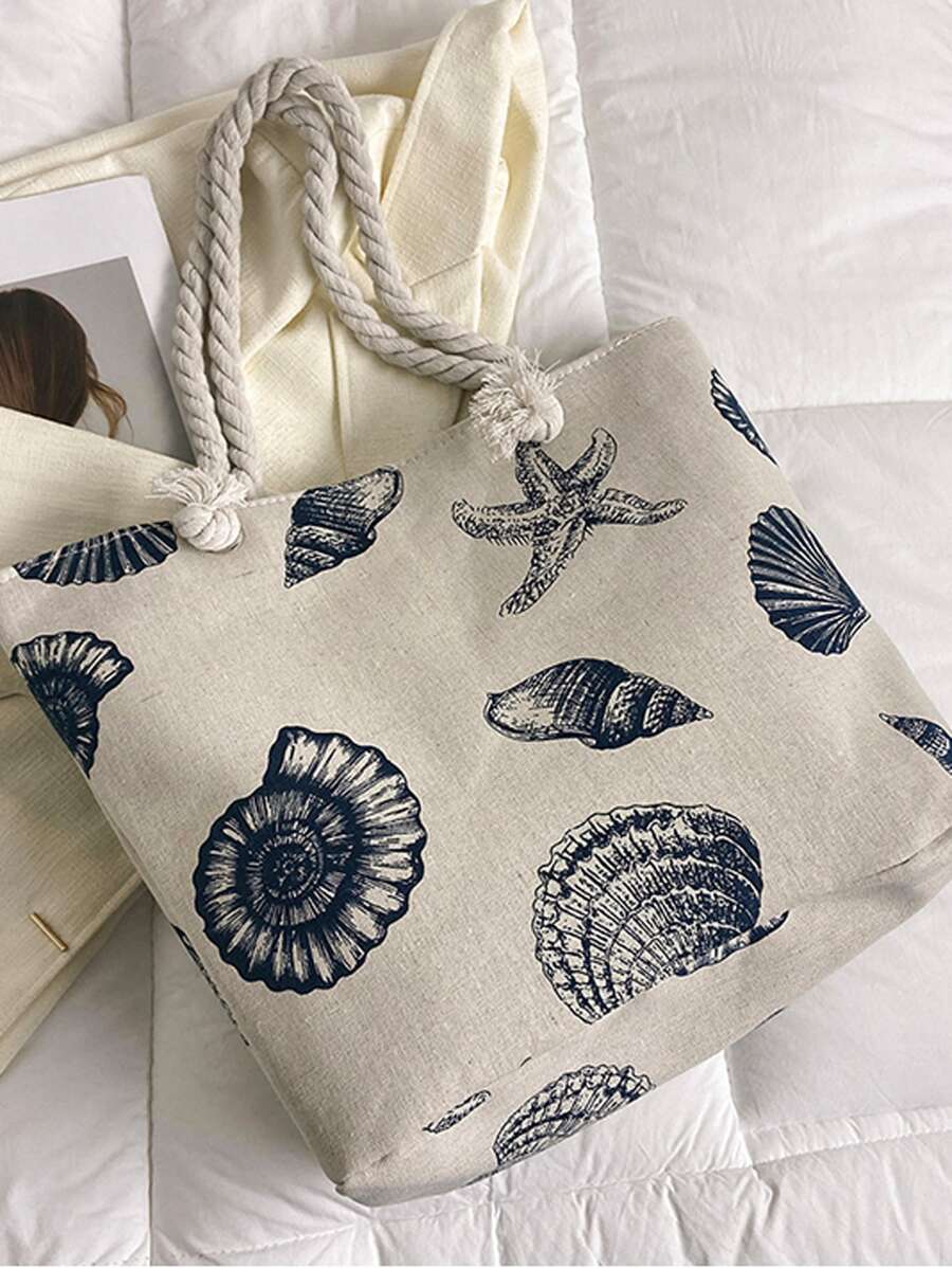 Fashionable Large Capacity Tote Bag With Shell & Starfish Pattern ...