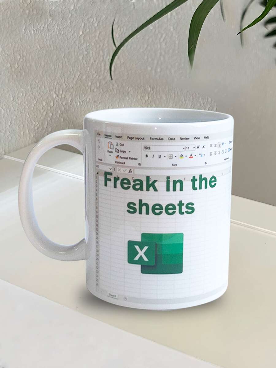 1pc 300ml Minimalist Electronic Spreadsheet Design Coffee Mug With ...