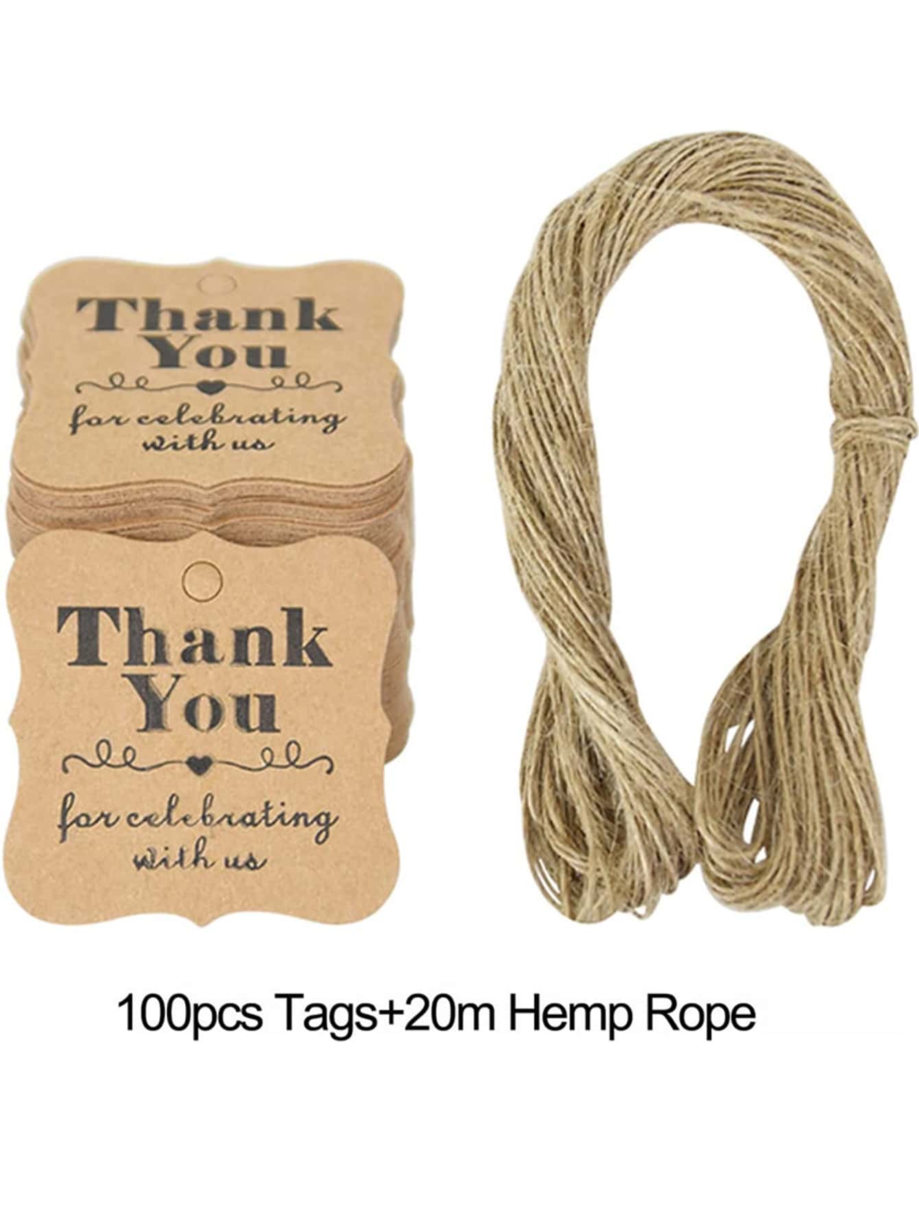 100pcs Gift Thank You Tags, Creative Gift Tags Made Of Kraft Paper ...