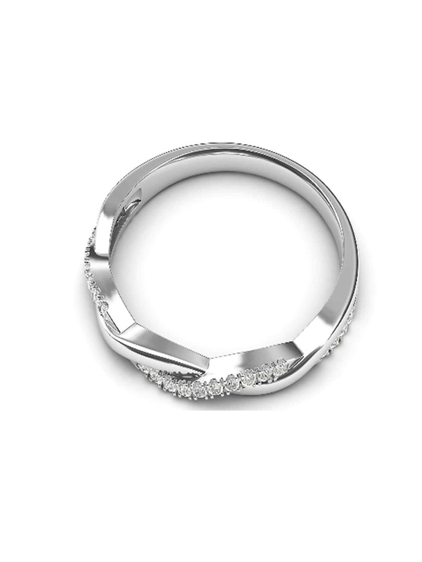 1 Piece Fashion Moissanite Twisted Vine Half Eternity Wedding bands ...