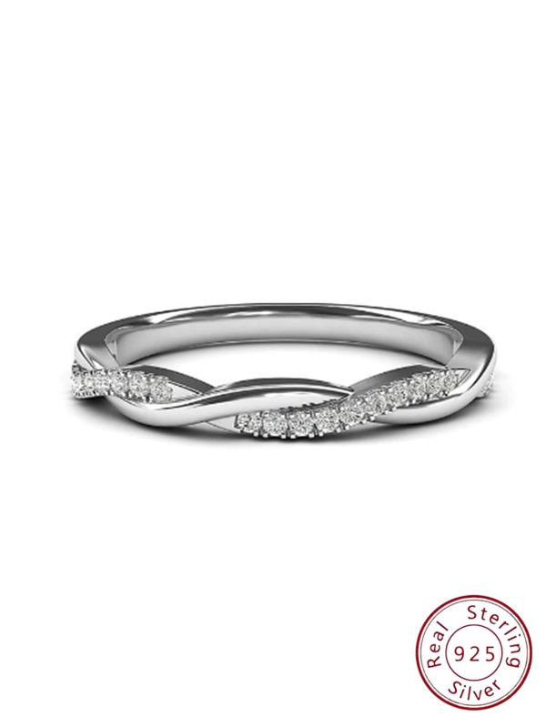 1 Piece Fashion Moissanite Twisted Vine Half Eternity Wedding bands ...