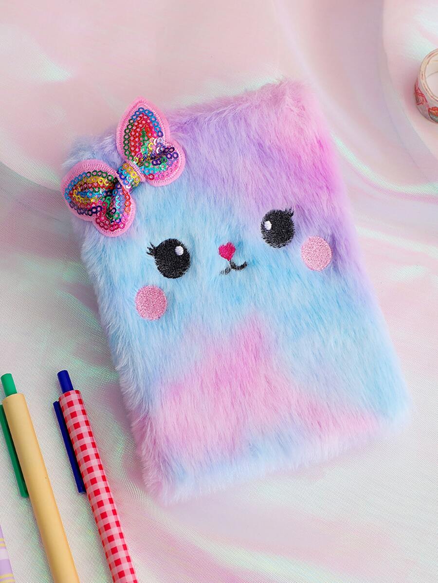 1PC Cartoon cat small diary girl cute plush book student ledger ...