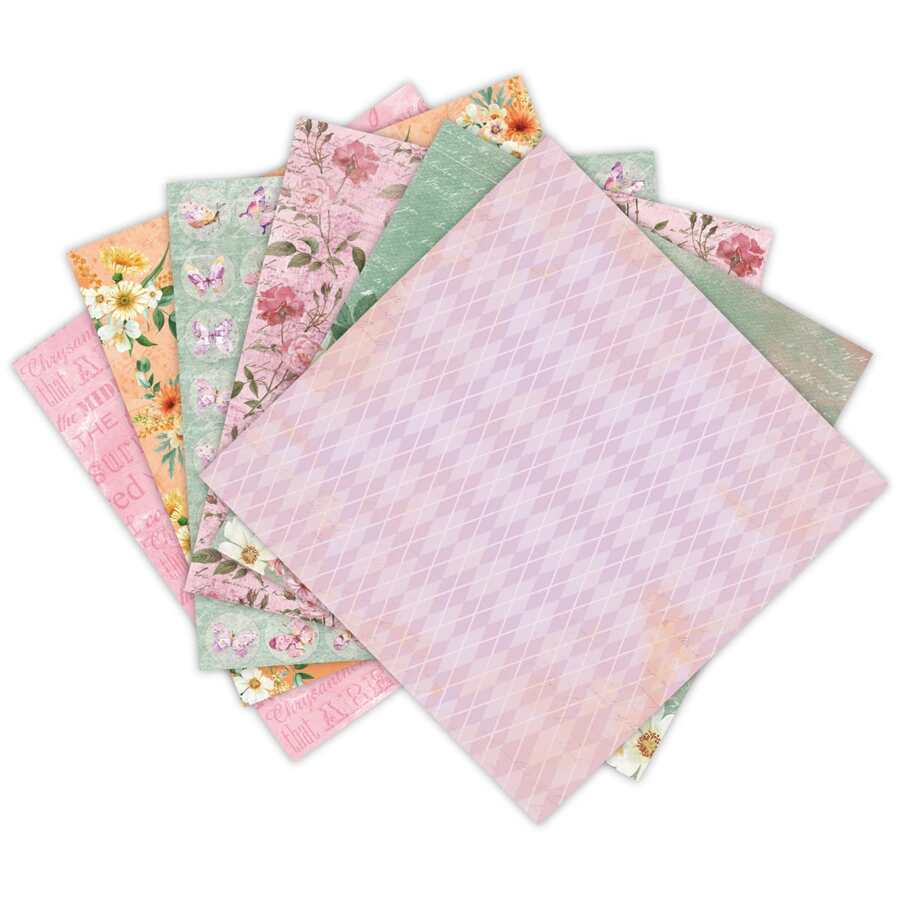 24 Sheets 6"X6" Spring Flowers Scrapbook Paper Scrapbooking Patterned ...