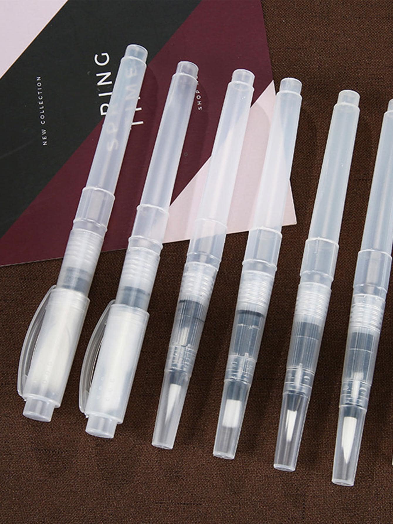 6pcs Transparent Watercolor Calligraphy Pens With Water Soluble Tip And ...