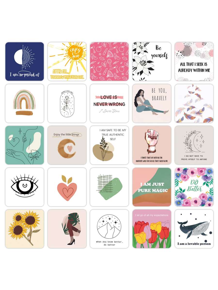 50pcs/set Positive Affirmations Cards Affirmations Cards for Women ...