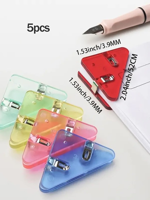 5pcs/set Transparent Triangle Shaped Document Corner Protector For ...