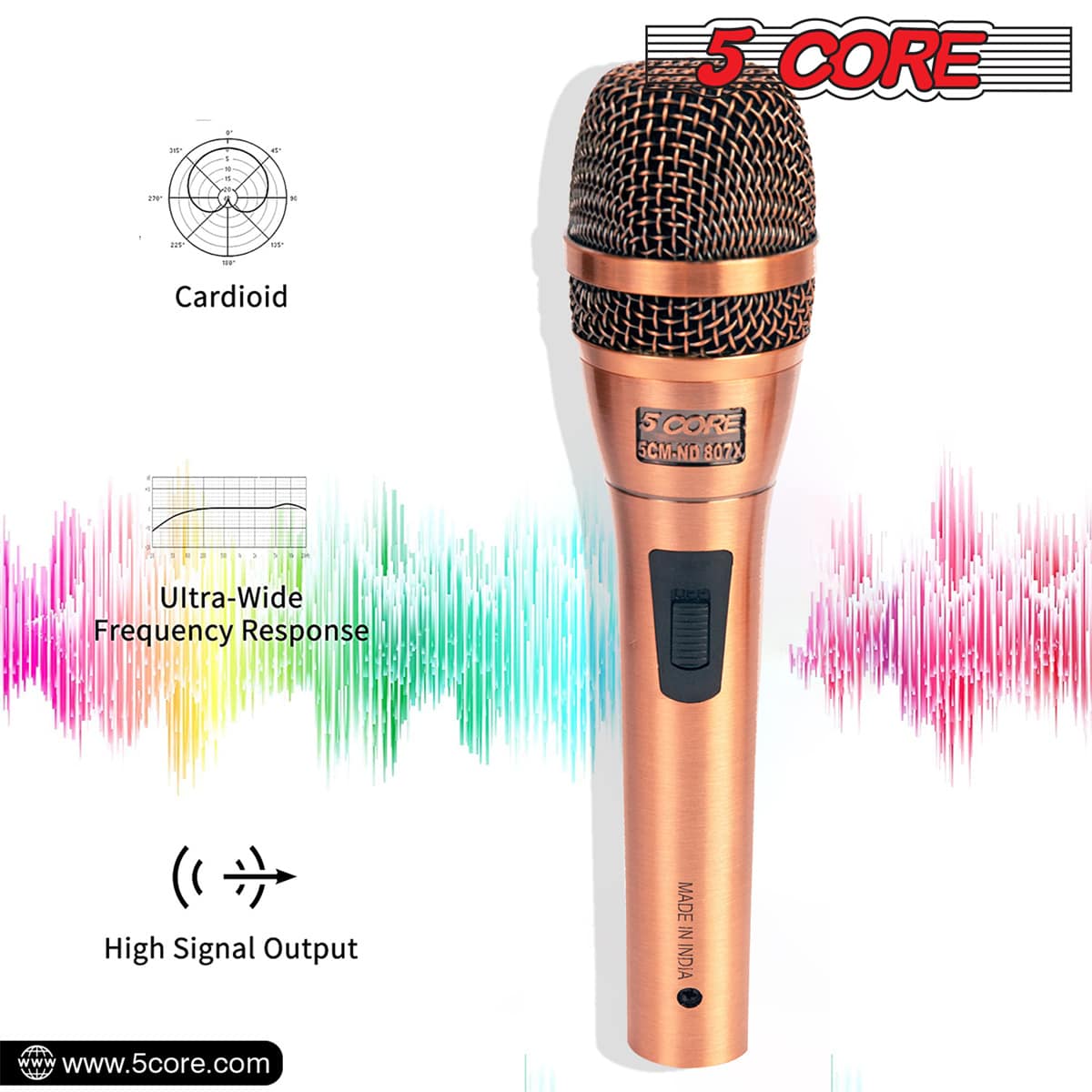 Microphone Pro Microfono Dynamic Mic XLR Audio Cardiod Vocal Karaoke ND ...