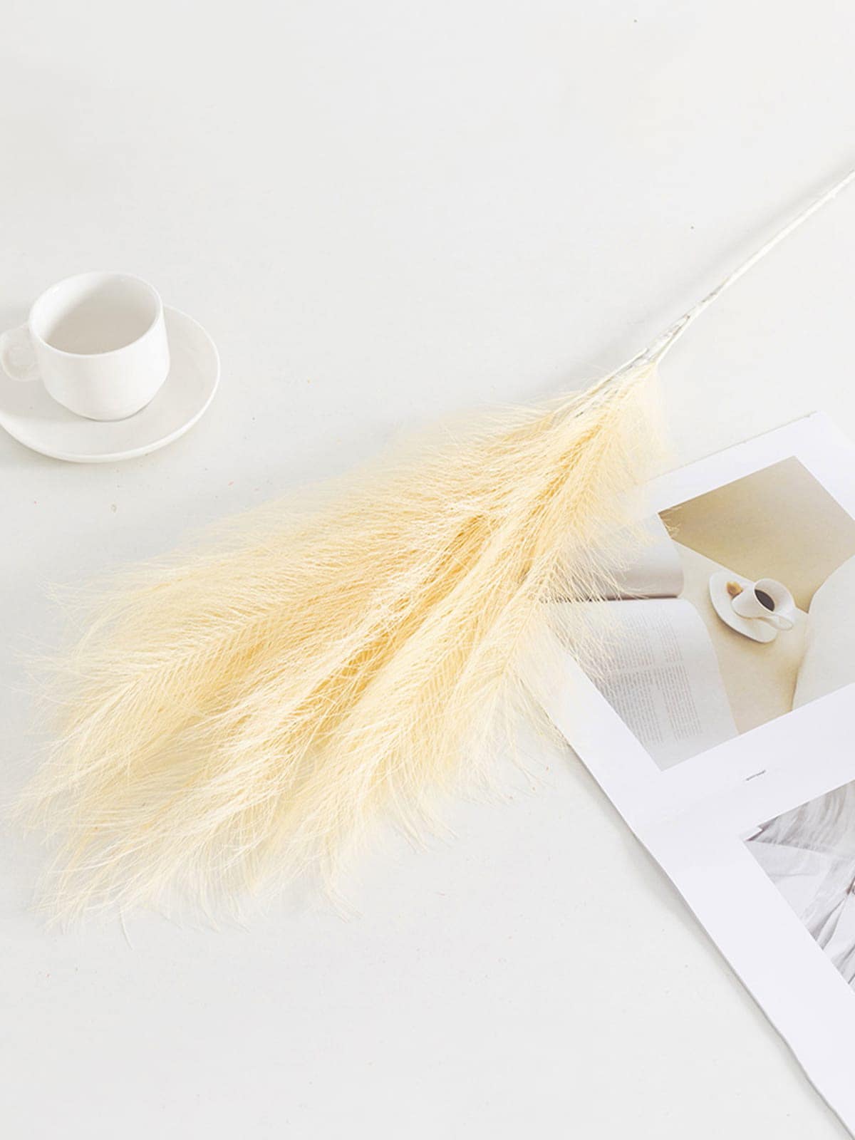 4 Pcs Faux Pampas Grass 2.9ft Large Tall Fluffy Artificial Fake Flower ...