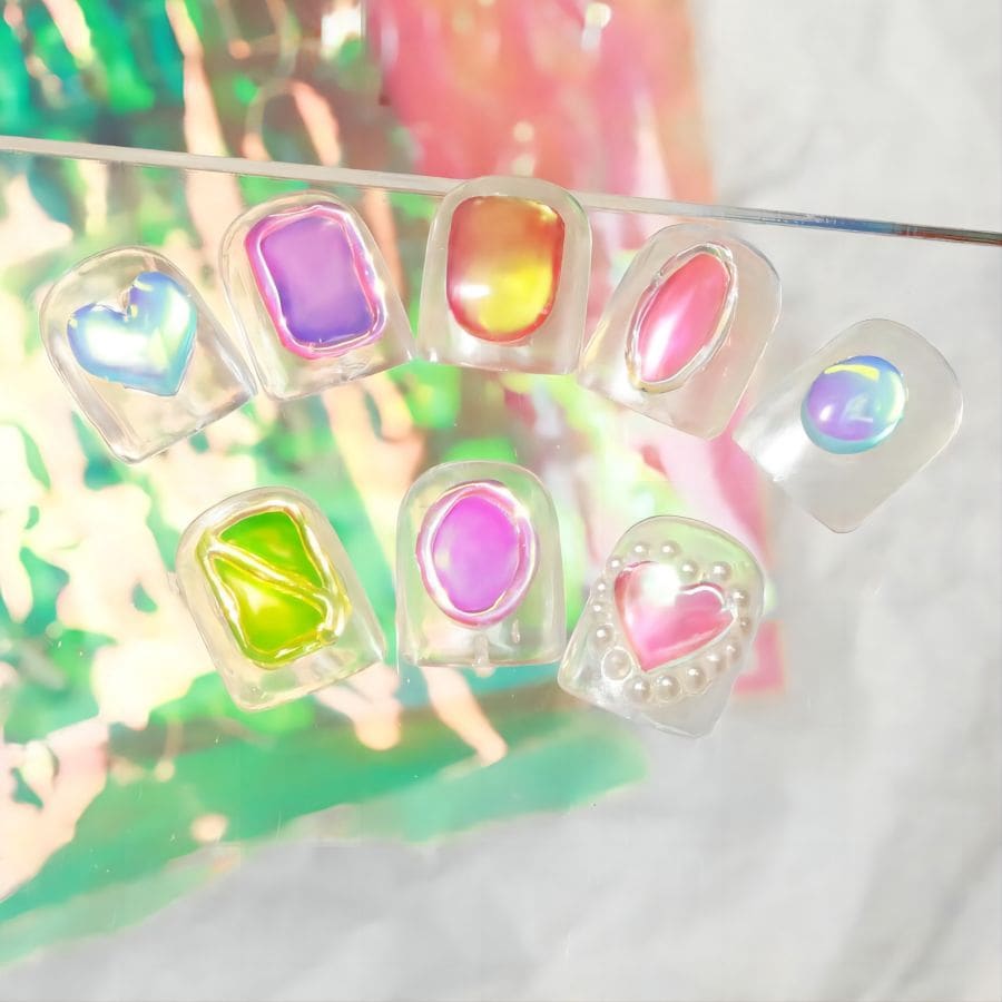 11pcs/Set Holographic Mermaid Style Glass Paper Nail Art Adhesive Foil ...