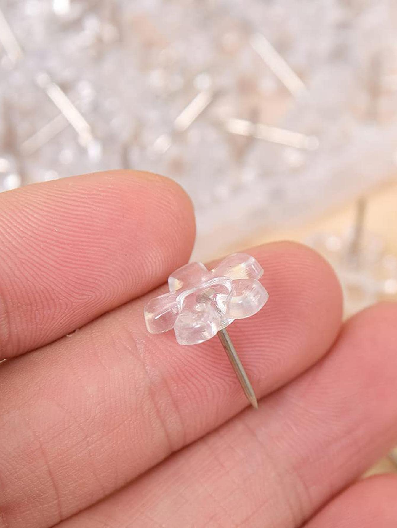 50 Pieces Clear Flower Pushpin Thumbtack Drawing Pins for Board | SHEIN USA