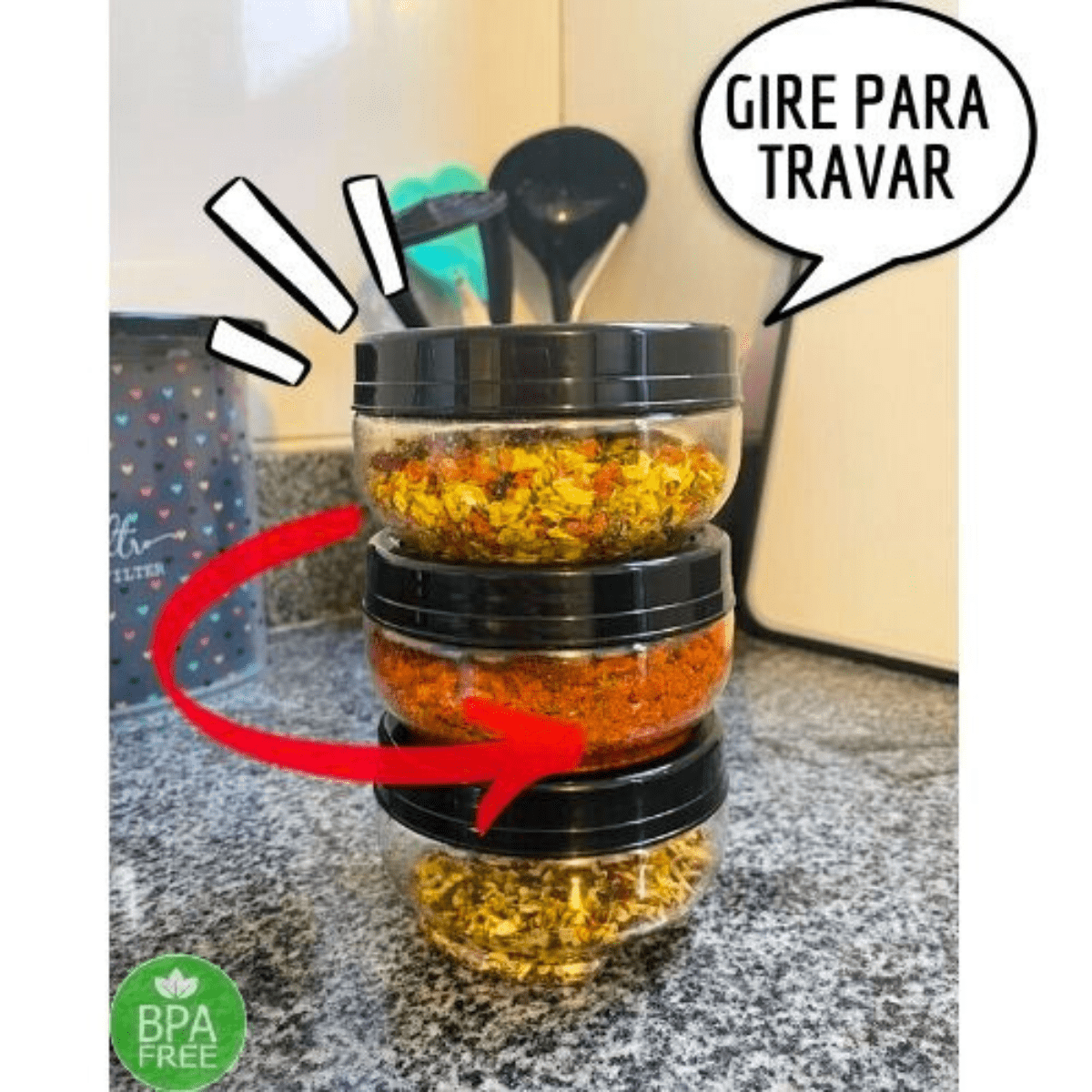 Kit Organizador Gire e Trave 4 peças 220 ml | SHEIN Brasil