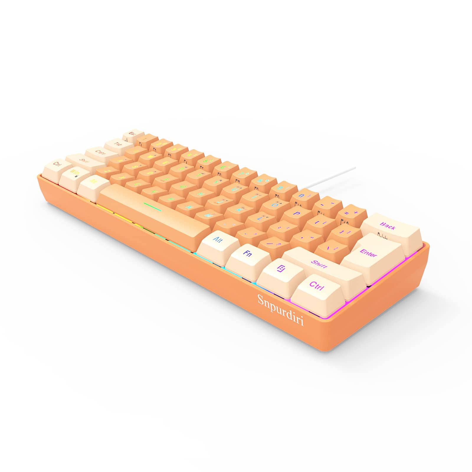 Clavier de jeu à membrane filaire Snpurdiri 60%, clavier compact ...