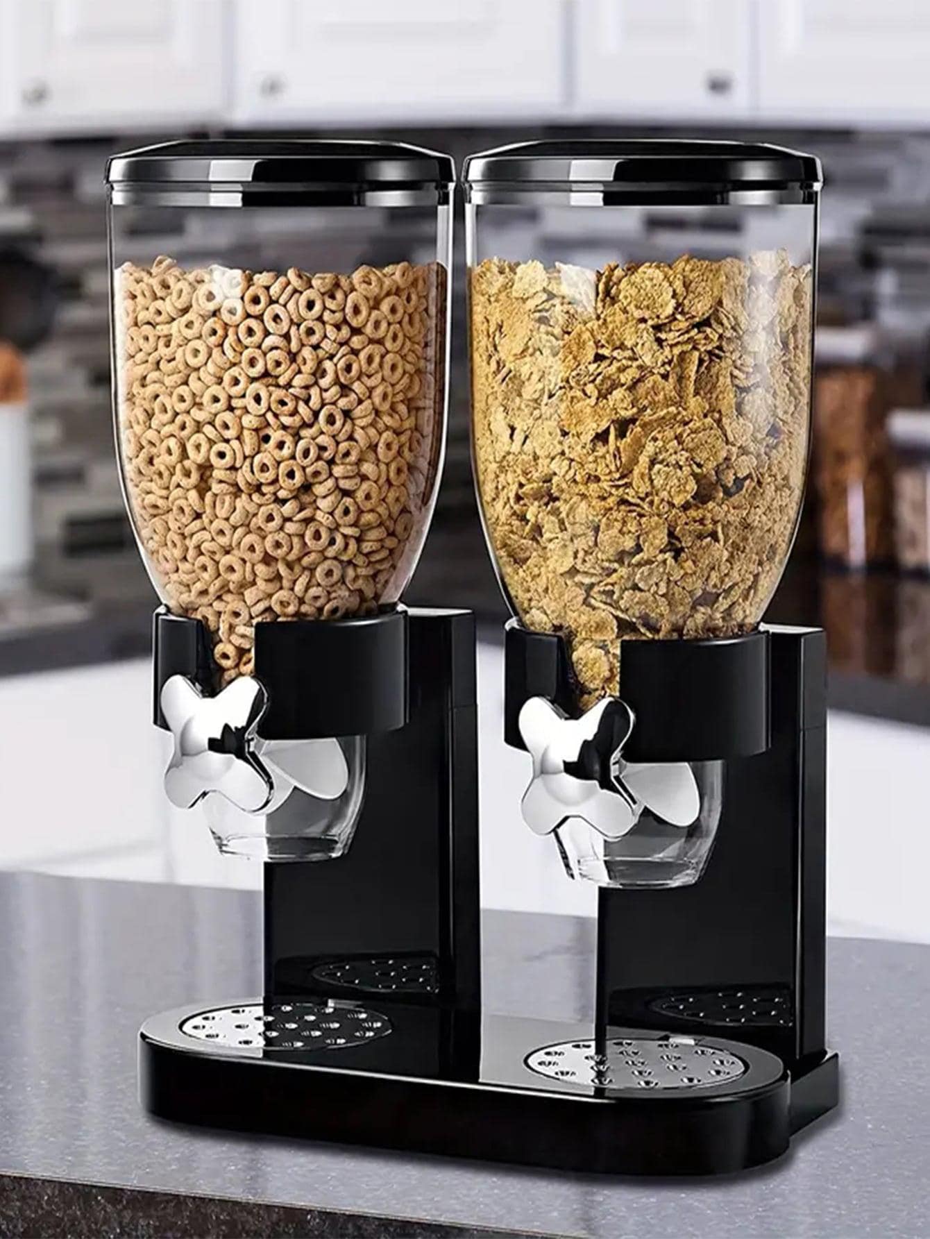1pc Home Kitchen Dual Head Cereal Dispenser With Storage Container ...