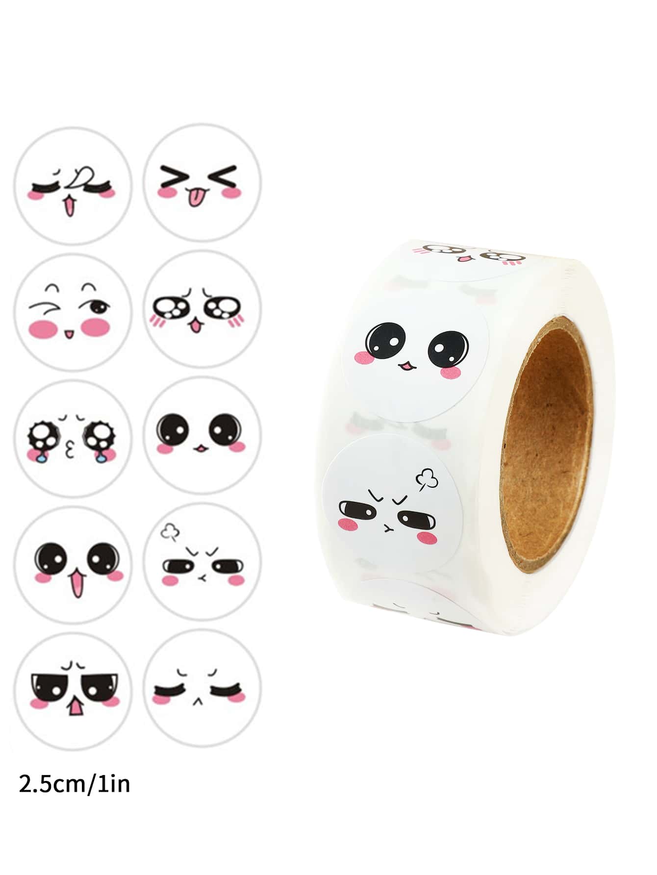 1 Roll Cartoon Expression Smile Face Sticker | SHEIN USA