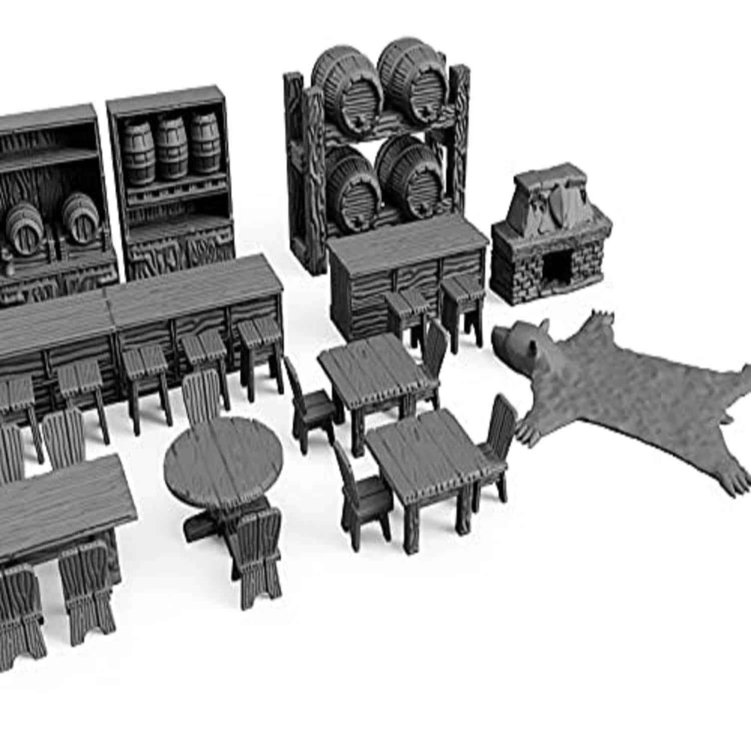 Tavern Bar Furniture Set DND Terrain 28mm for Dungeons and Dragons, D&D ...