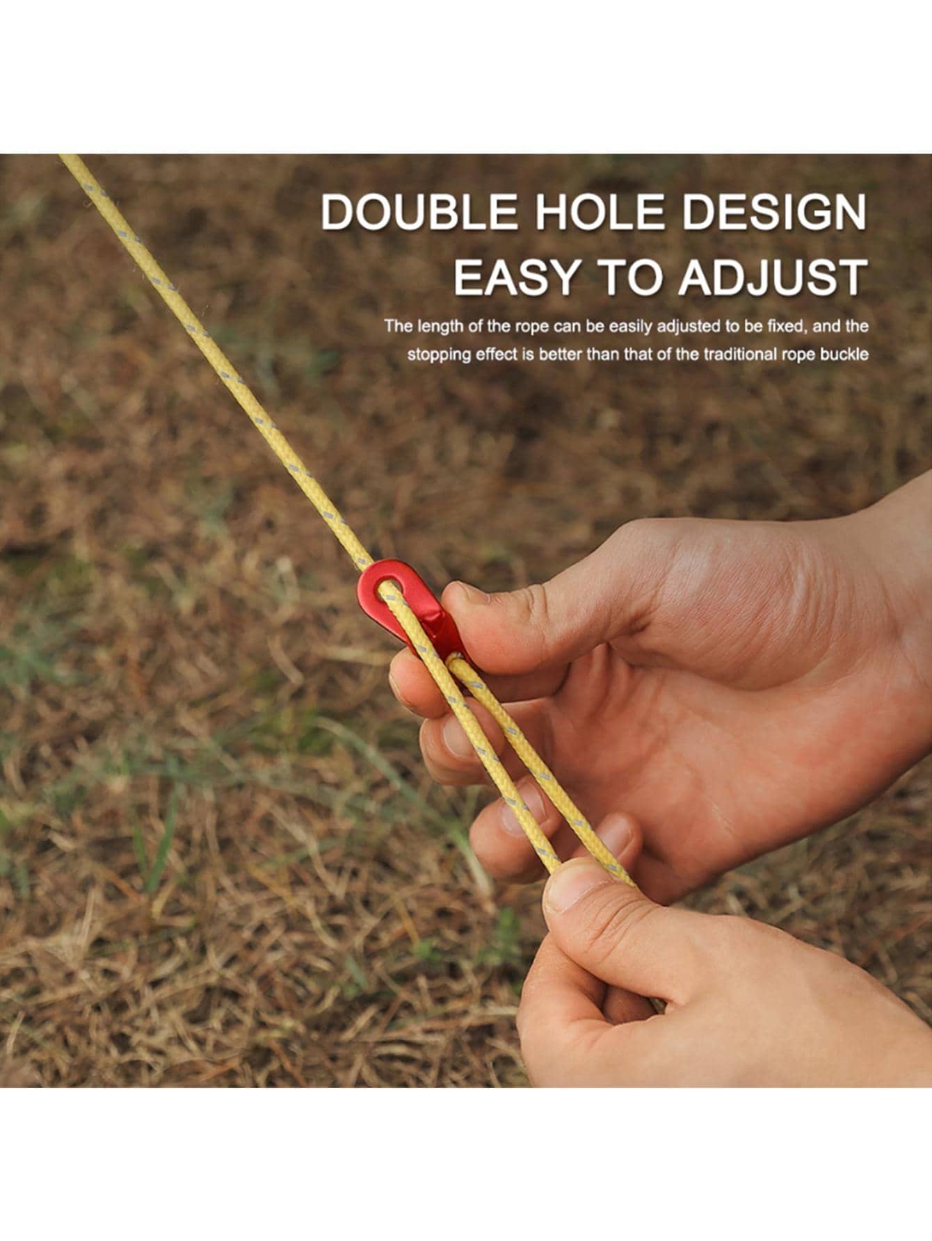 10pcs Camping Double Hole Rope Buckle Aluminum Alloy Umbrella Rope ...