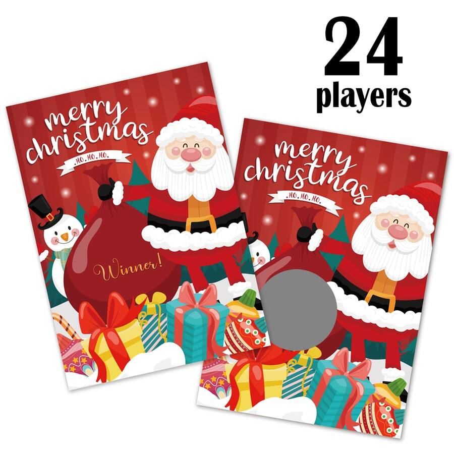 24 Pieces Christmas Scratch Off Cards Stickers Christmas Party Games ...