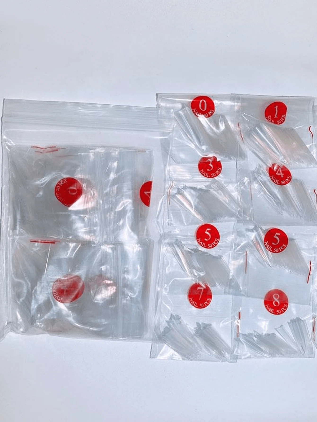 600pcs Extra Long Stiletto Acrylic False Nail Tips Clear Half Cover