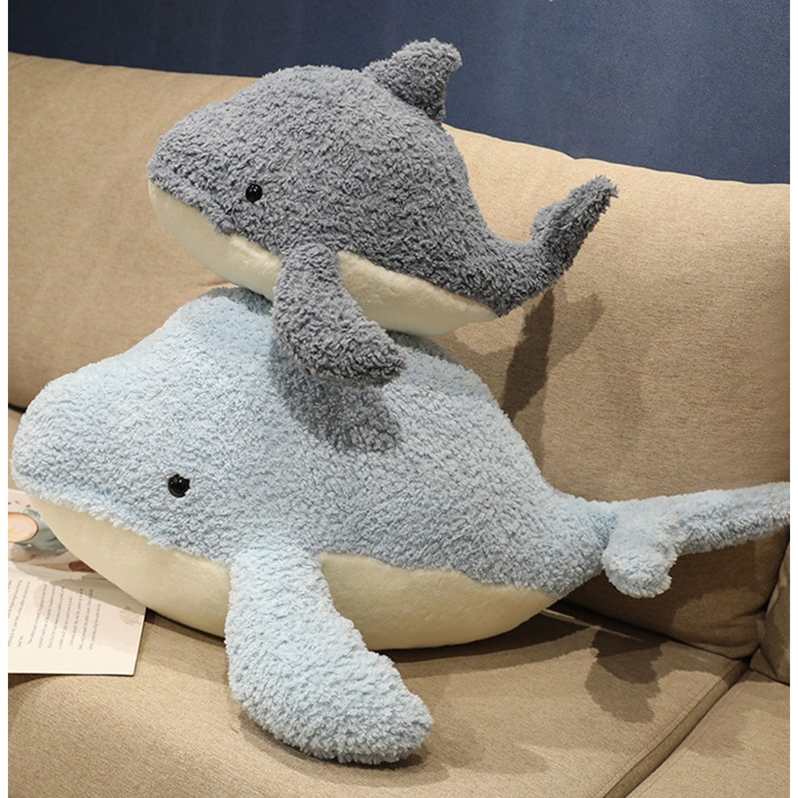Blue Whale Dolphin Hugging Stuffed Animals(12 inch, 20 inch and 24 inch ...