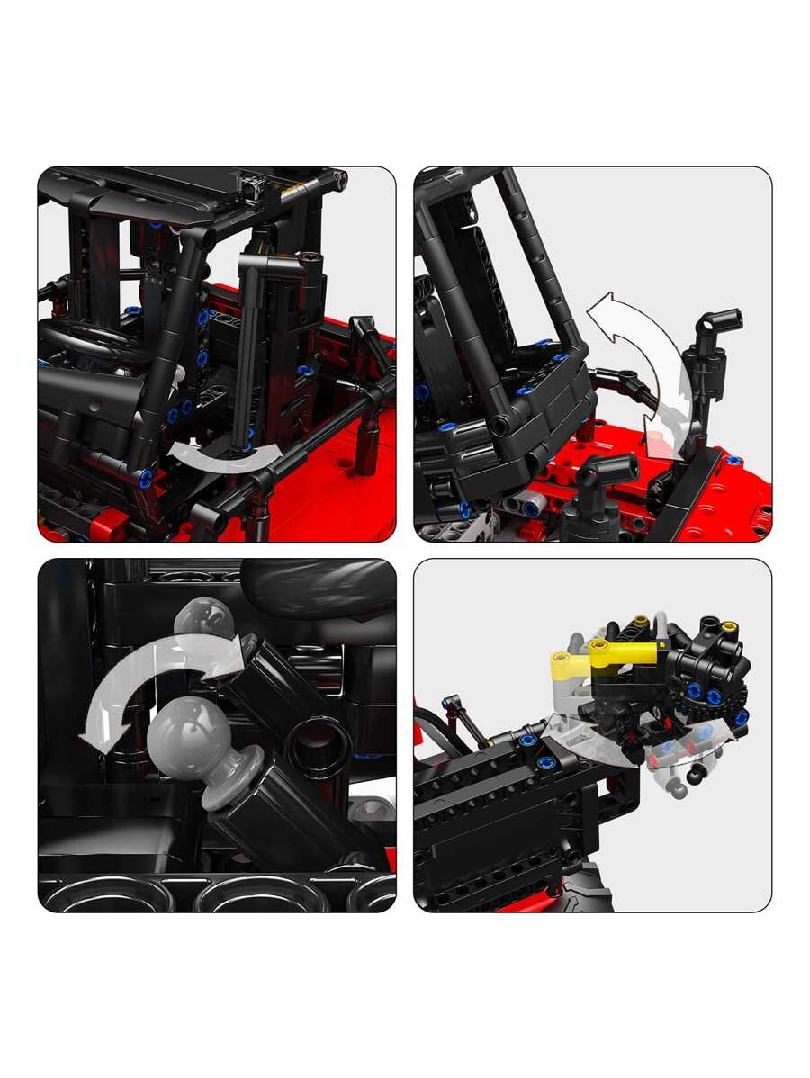 Mould King 17030 RC APP Controlled Container Forklift, Red Truck ...