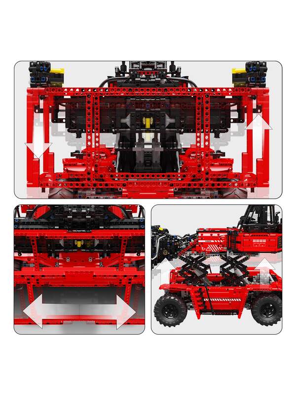 Mould King 17030 RC APP Controlled Container Forklift, Red Truck ...