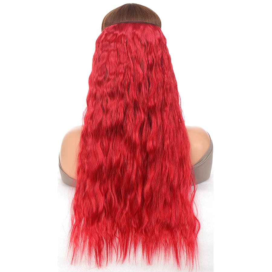 Fish line Synthetic wig with wavy wavy curls and personalized red curls ...