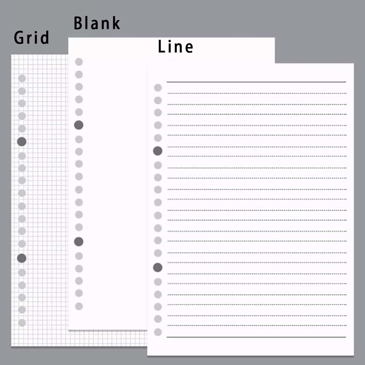 A4/A5/B5 Binder/Planner Refill Paper, 20/26/30hole,Refillable White ...