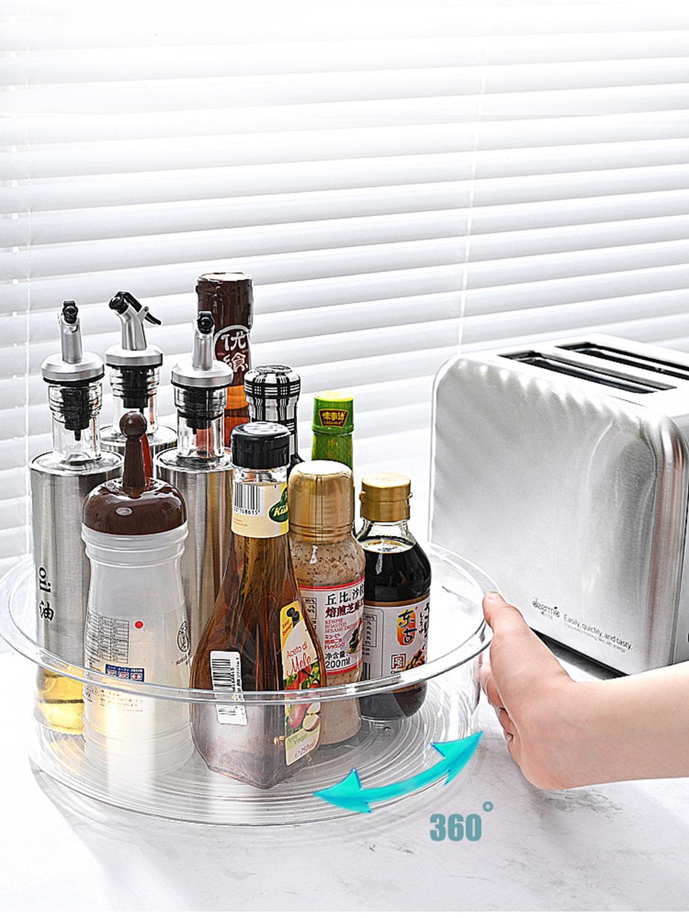 Clear Round Rotating Storage Organizer | SHEIN UK