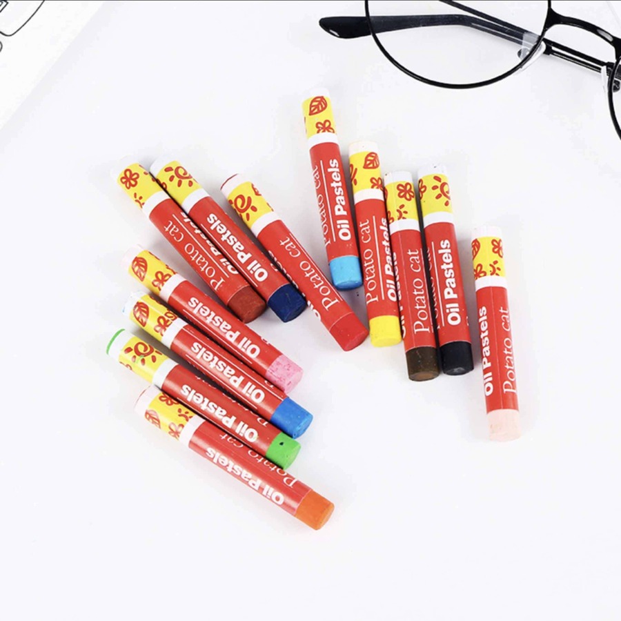 24 Colors Wax Crayons & Oil Pastels Set, For Kids And Adults, Suitable ...