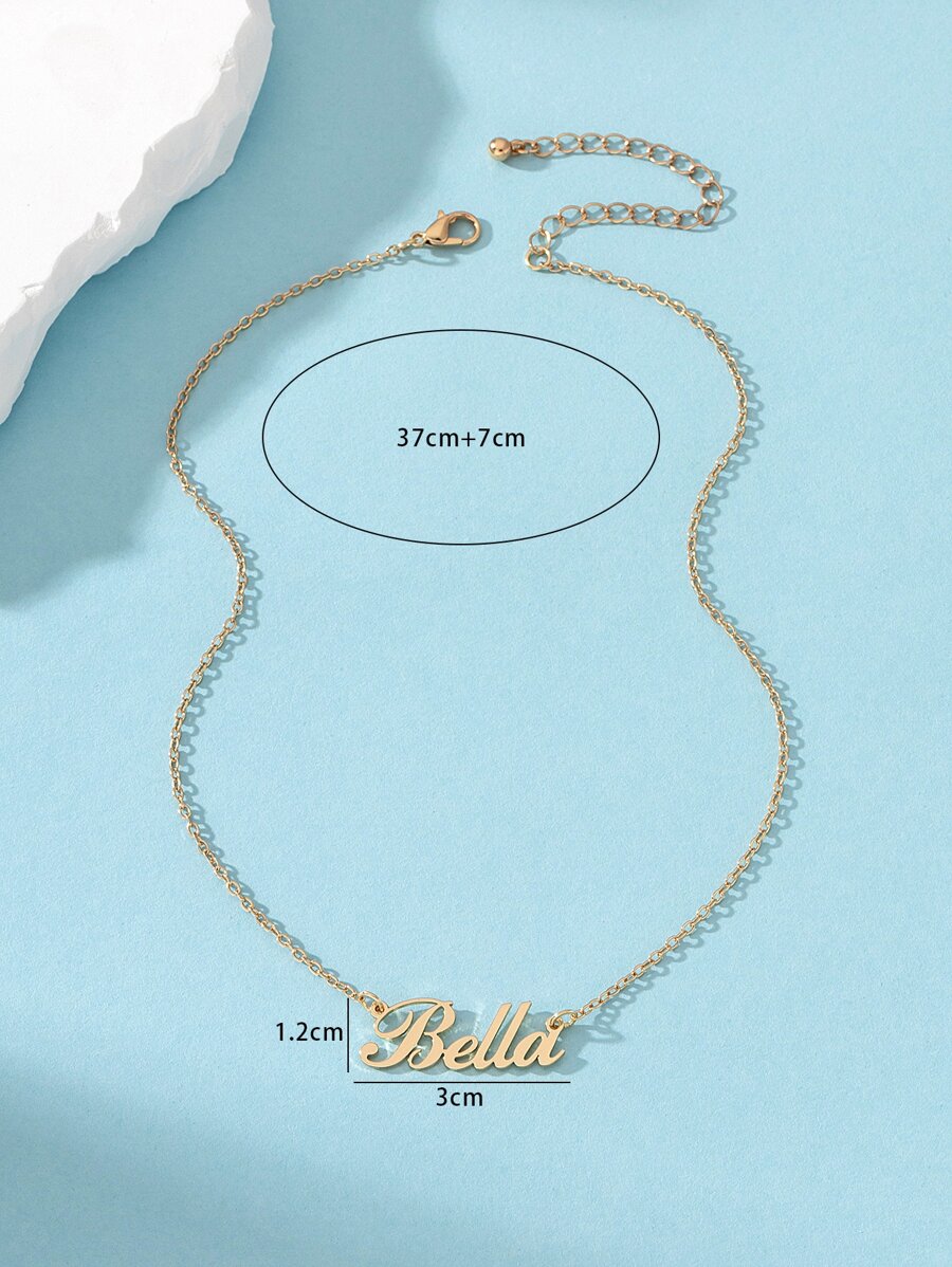 1pc Metallic Simple Letter Bella Name Pendant Necklace | SHEIN USA