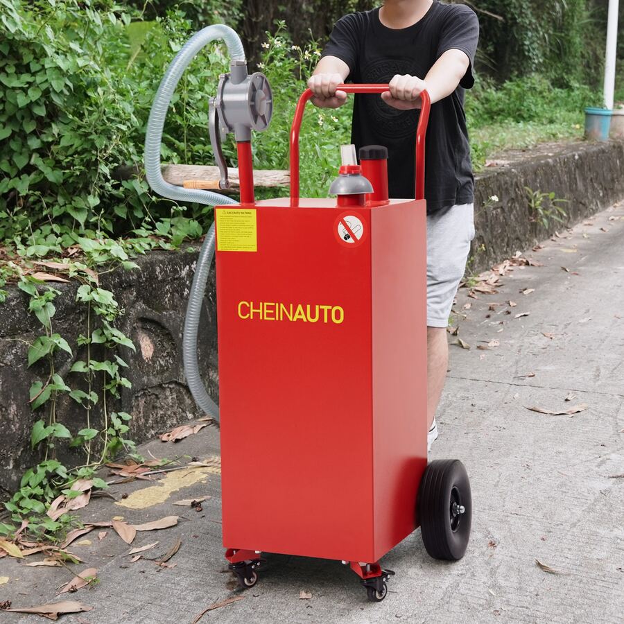 35 Gallon Gas Caddy with Pump Portable Fuel Storage Tank Gasoline Fuel ...