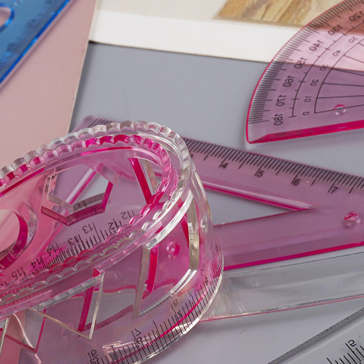 1 set of soft tape, four piece set of wave line, special drawing ruler ...