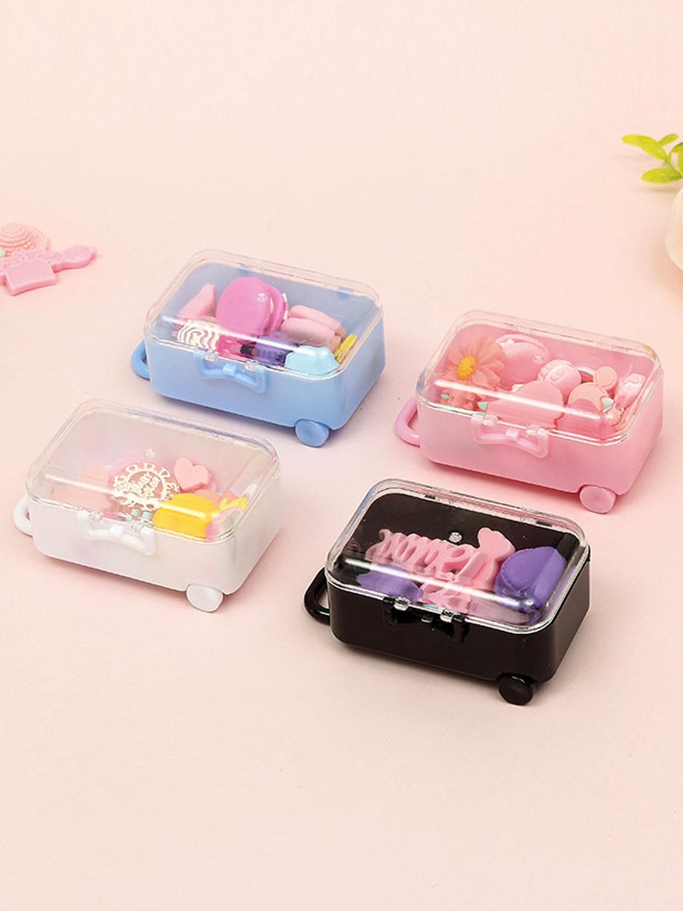 1pc Random Color Girly Suitcase With Crystal Clay, Eraser, And Ultra ...