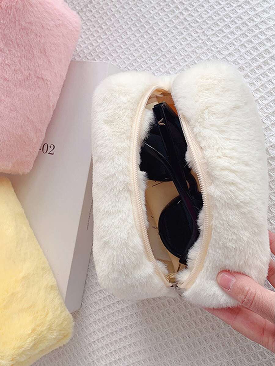 Fluffy Bag Travel Makeup Bag Women's Soft Plush Cosmetic Bag Fluffy ...