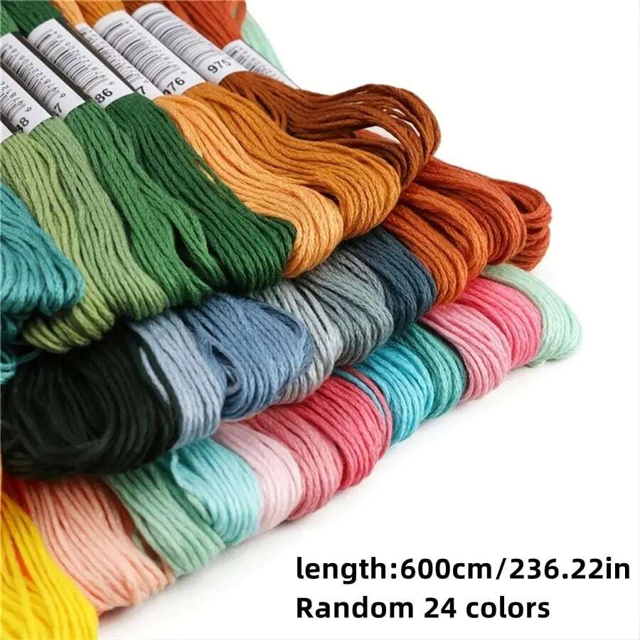 Random 24 color embroidery thread Cross-stitch thread sewing suit DIY ...