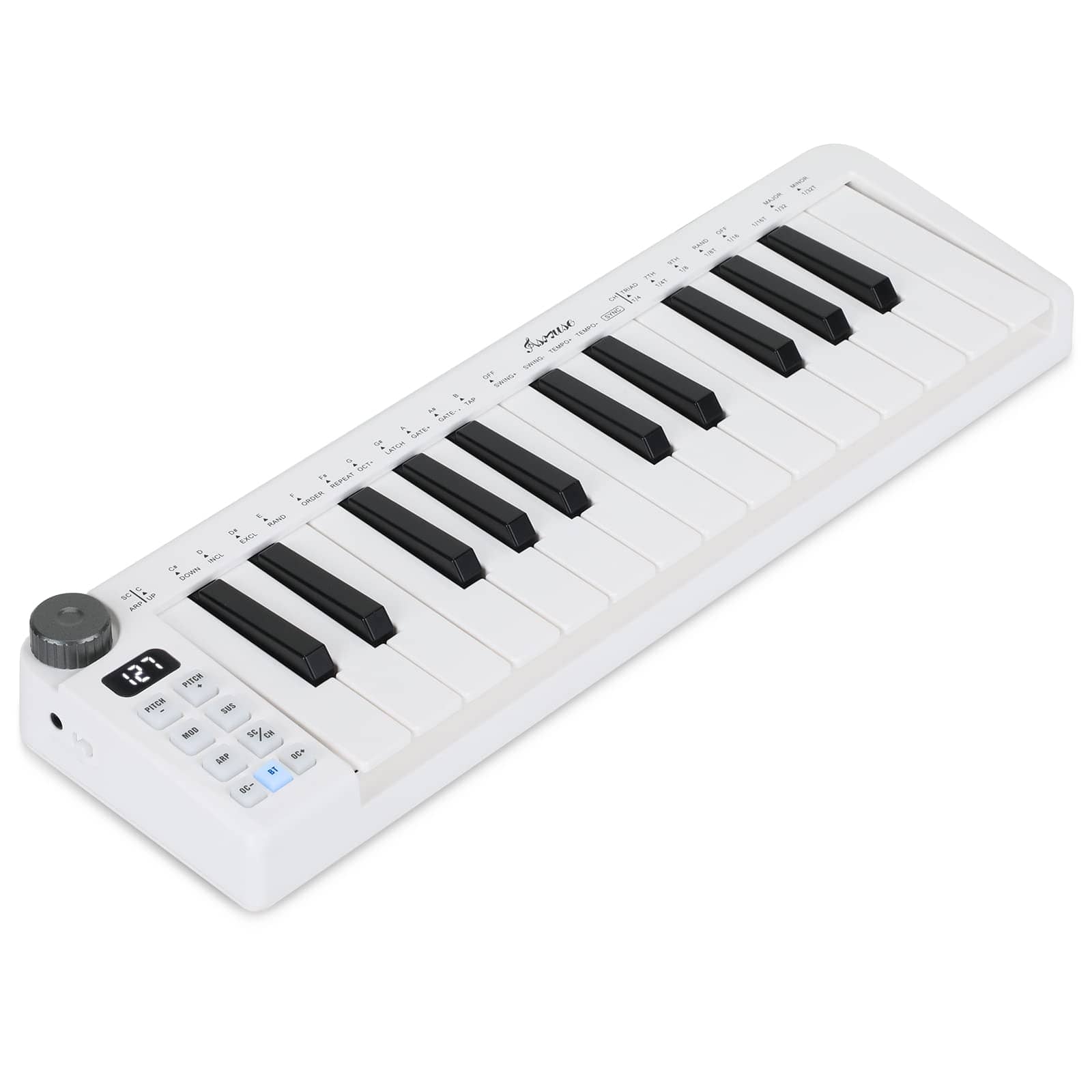 Beautlinks 25 Key USB MIDI Keyboard, Bluetooth Sensitive Keys MIDI ...
