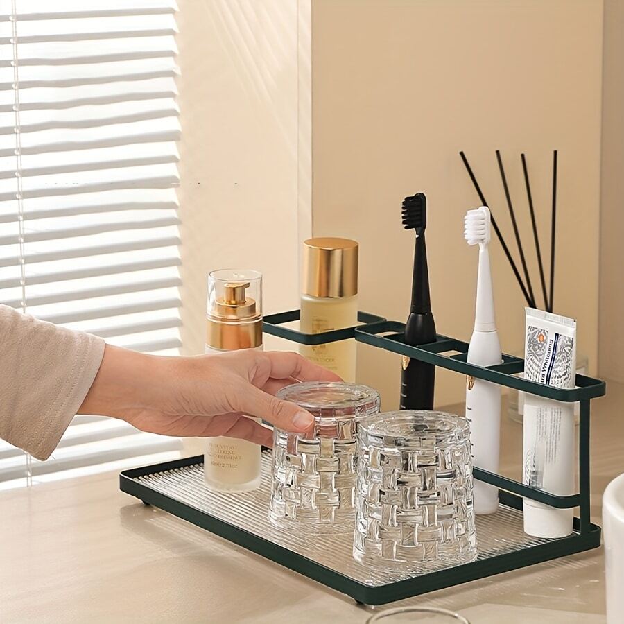 Luxury Bathroom Toothbrush Holder With Cup, Electric Toothbrush Stand ...