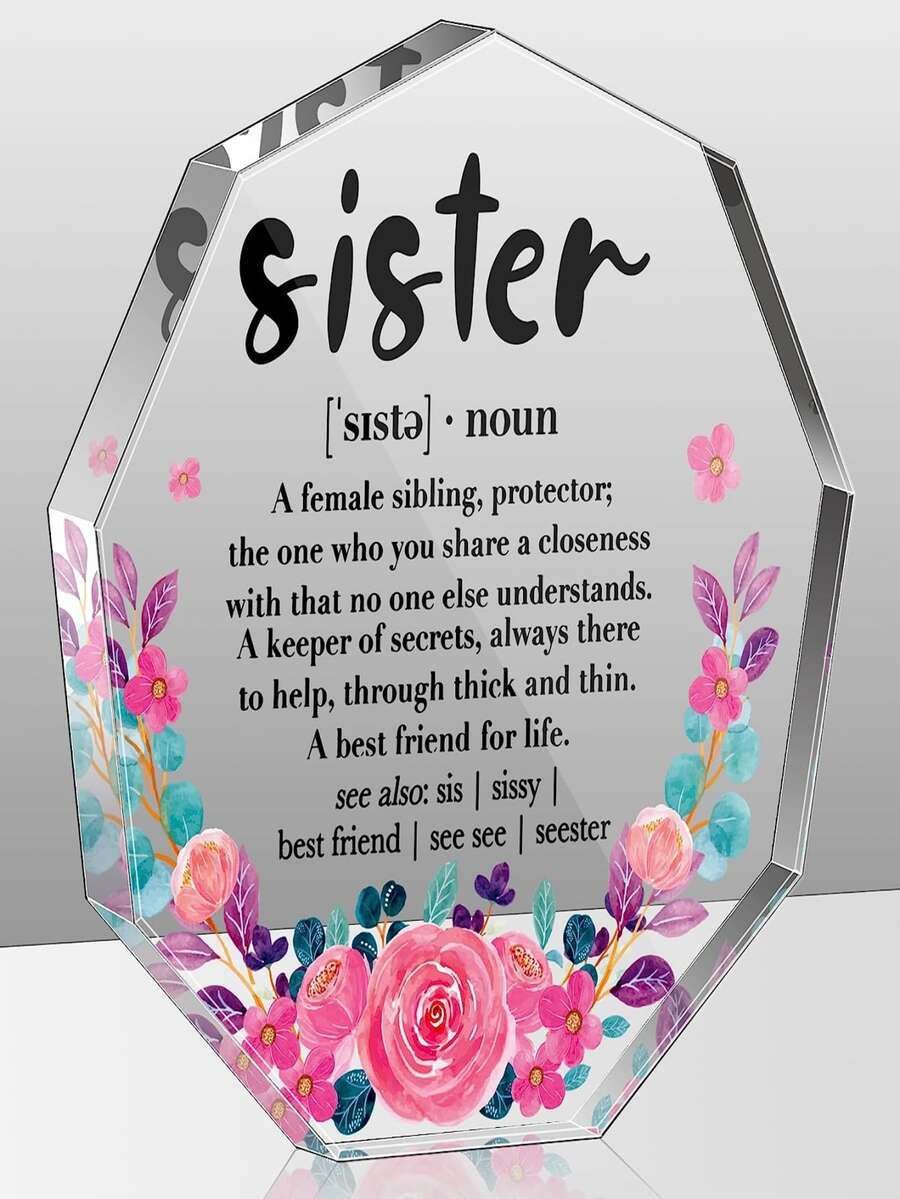 Acrylic 'sister' Gift From Sister, Sister Definition Gift, Thank You ...