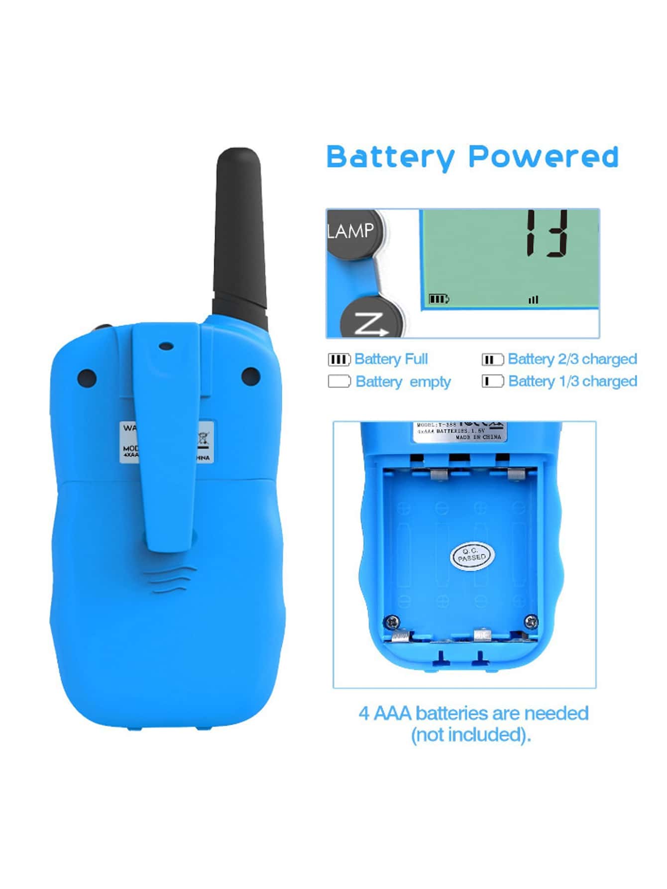 2pcs T388 Handheld Wireless Walkie Talkie Portable Multi-Channel Radio With Built-In Microphone ...