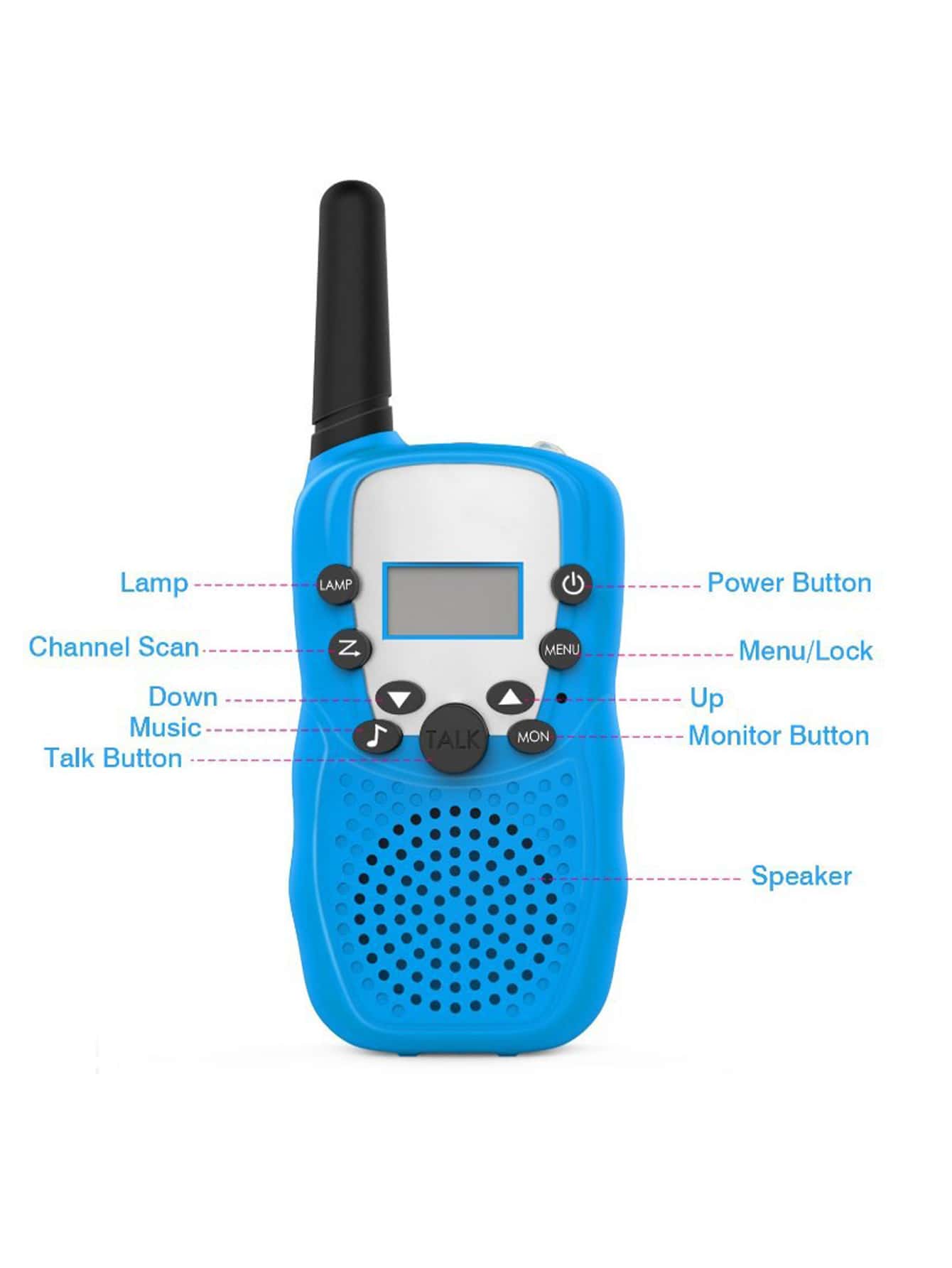 2pcs T388 Handheld Wireless Walkie Talkie Portable Multi-Channel Radio ...