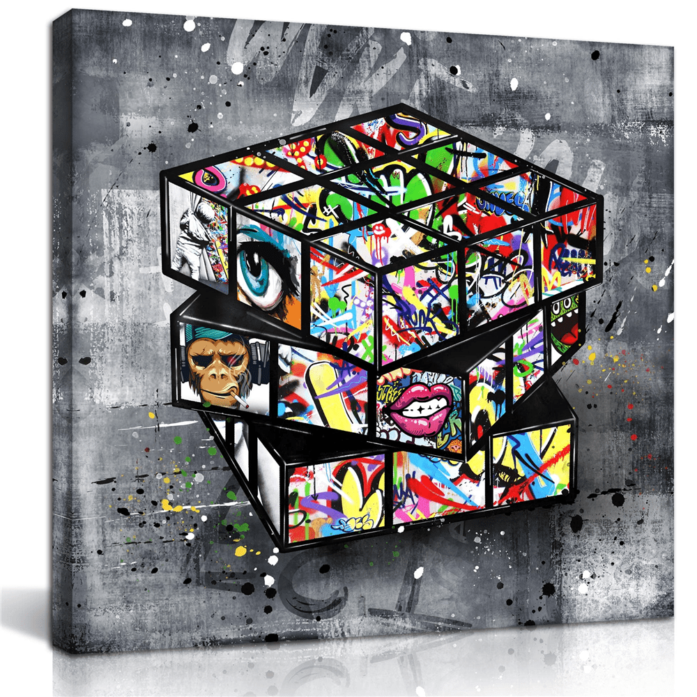 Frameless Canvas Wall-Art for Bedroom - Street Graffiti Wall Art ...