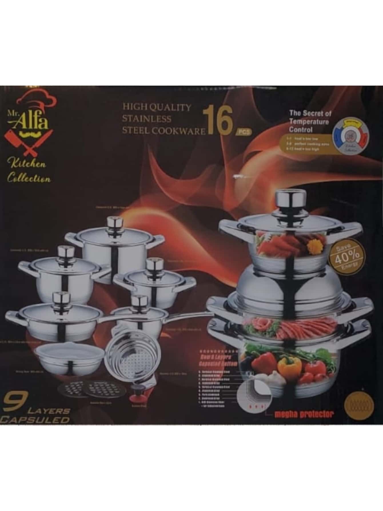 MR Battery ALFA 16 Pieces, High-Tech Stainless Steel With Thermo ...