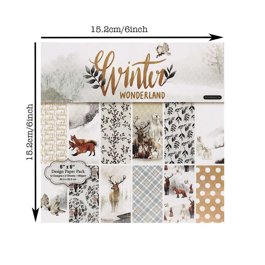24 sheets 6"X6" Winter Scrapbook paper Scrapbooking patterned paper ...