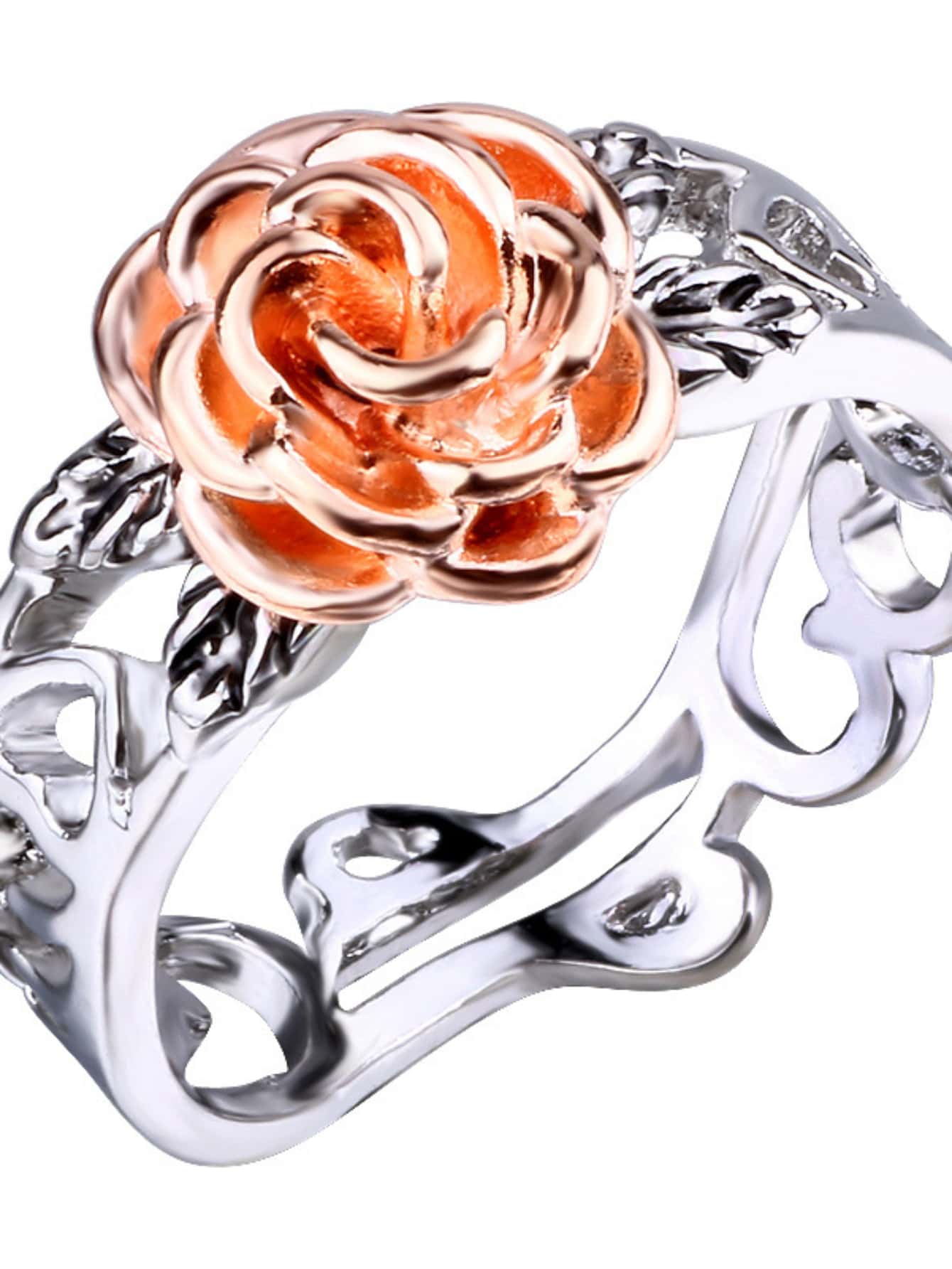 1pc Hollow Out Rose Flower Ring | SHEIN USA