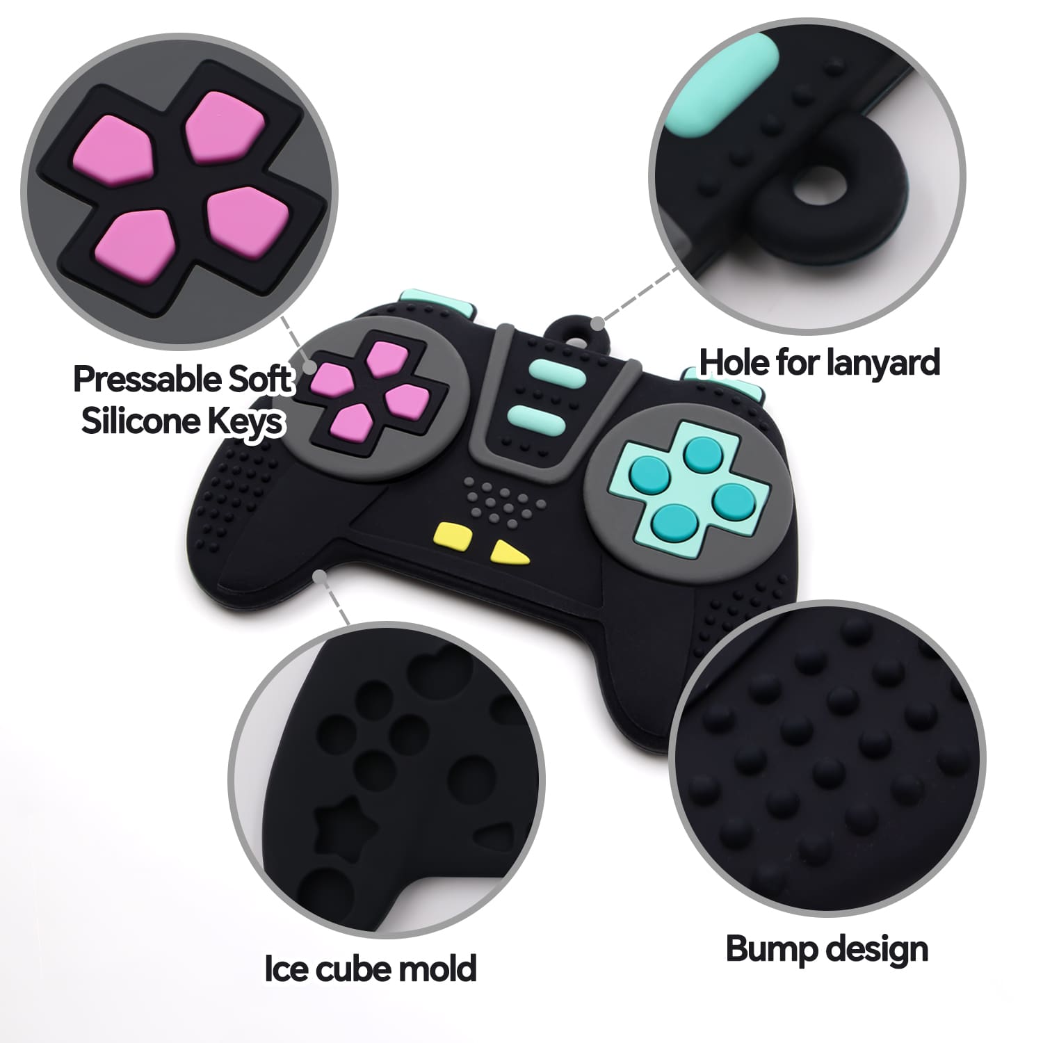 1pc Educational Game Controller Shaped Teether Toy Made Of Silicone ...