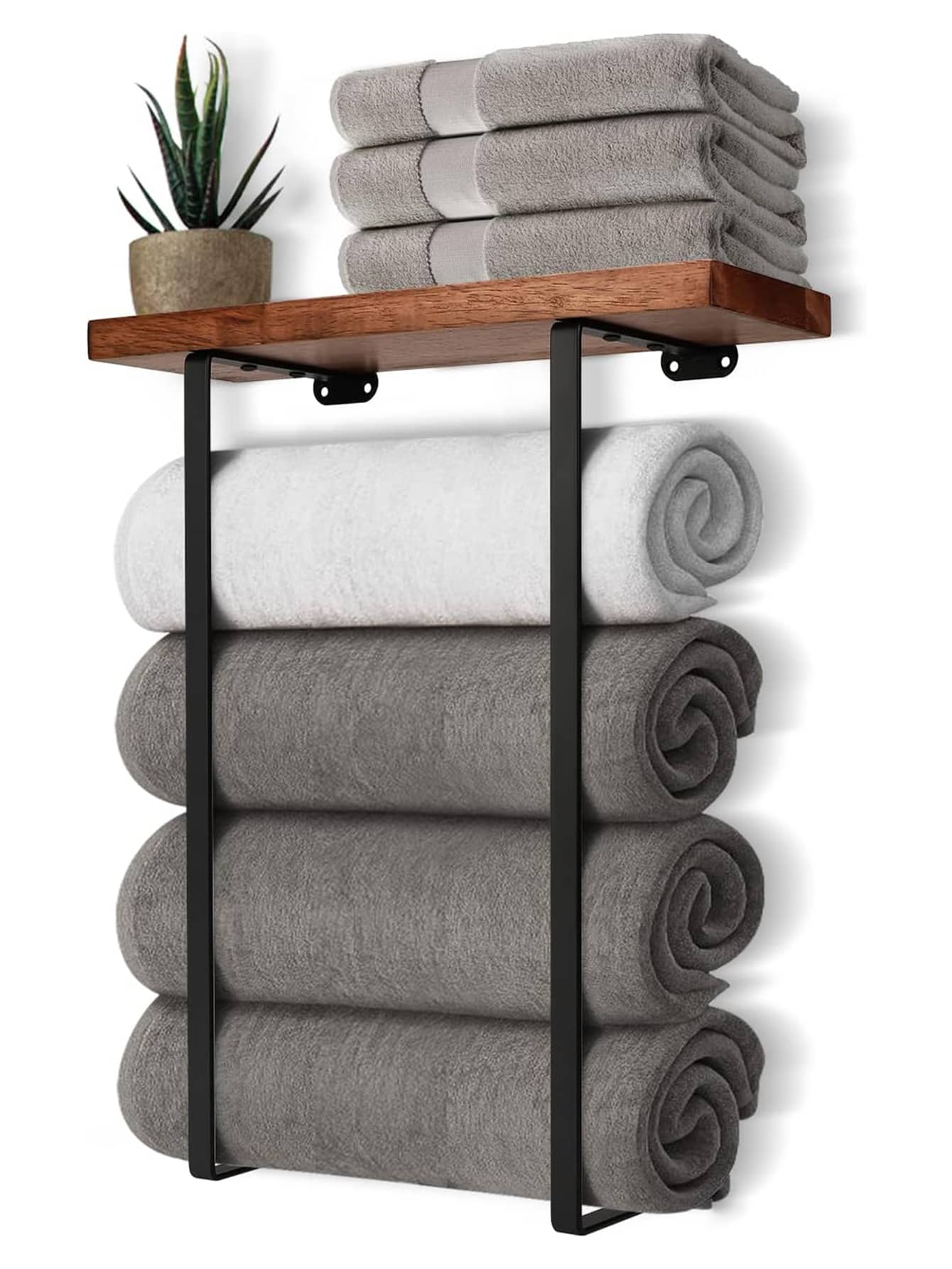 Towel Racks for Bathroom, Bathroom Towel Storage, Wall Mounted Rolled ...