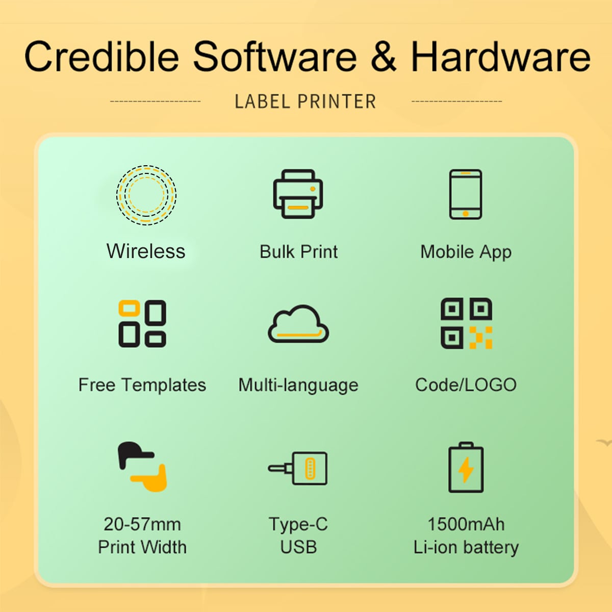 DETONGER DP26 Blue Portable Label Printer Wireless Use for Home ...